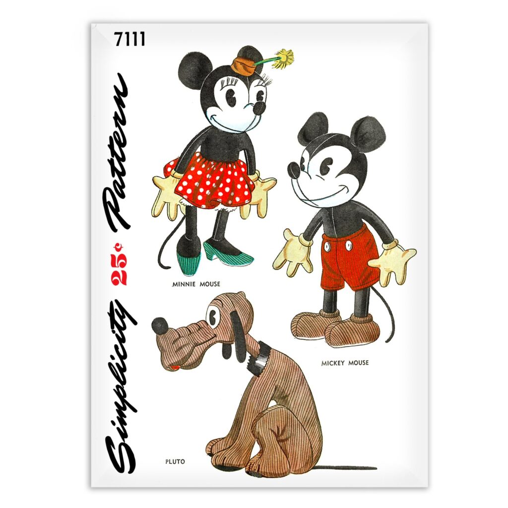 Mickey Mouse Minnie Mouse and Pluto Simplicity 7111 Sewing Pattern ...