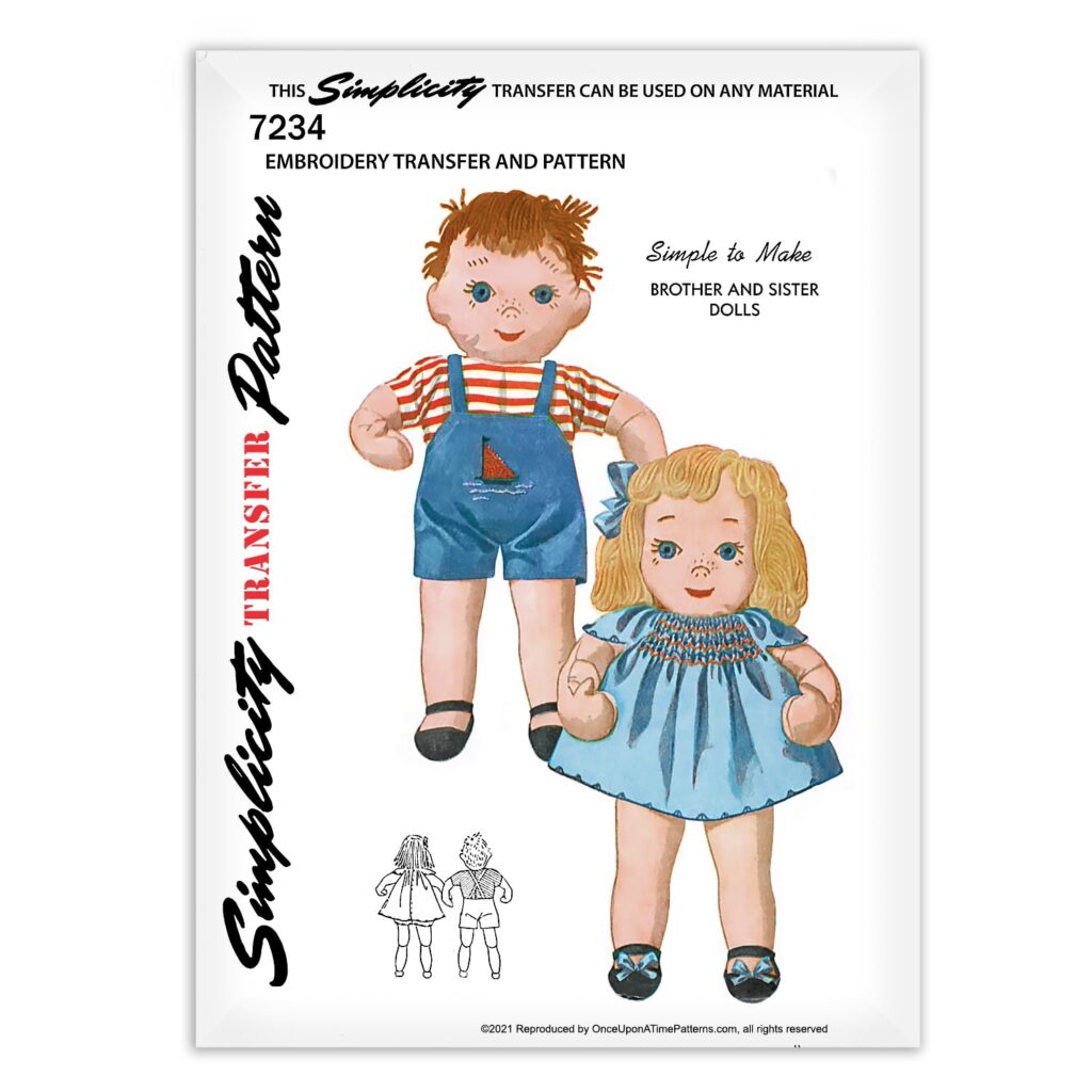 Brother and Sister Rag Doll Pattern Simplicity 7234 Sewing Pattern ...