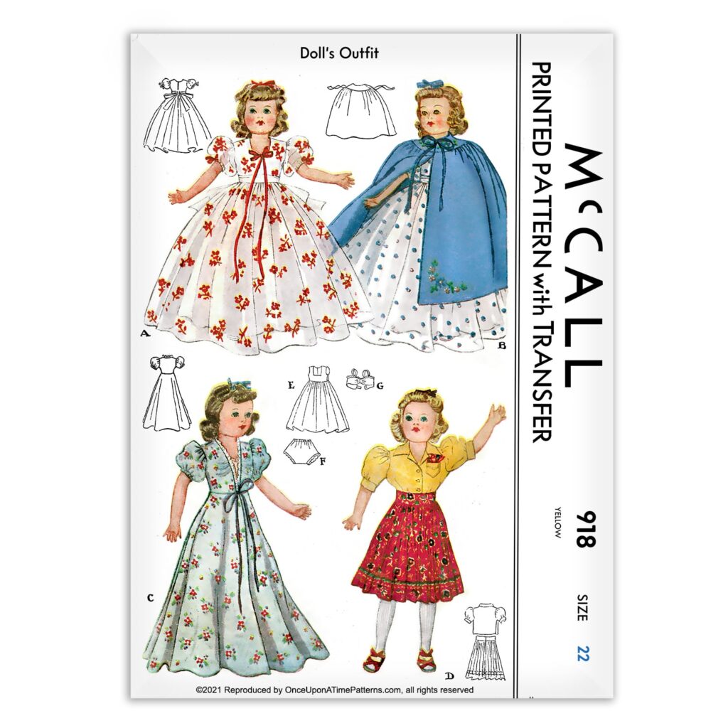 Doll Outfits Little Lady Movie Dolls McCall 918 | Vintage Sewing ...