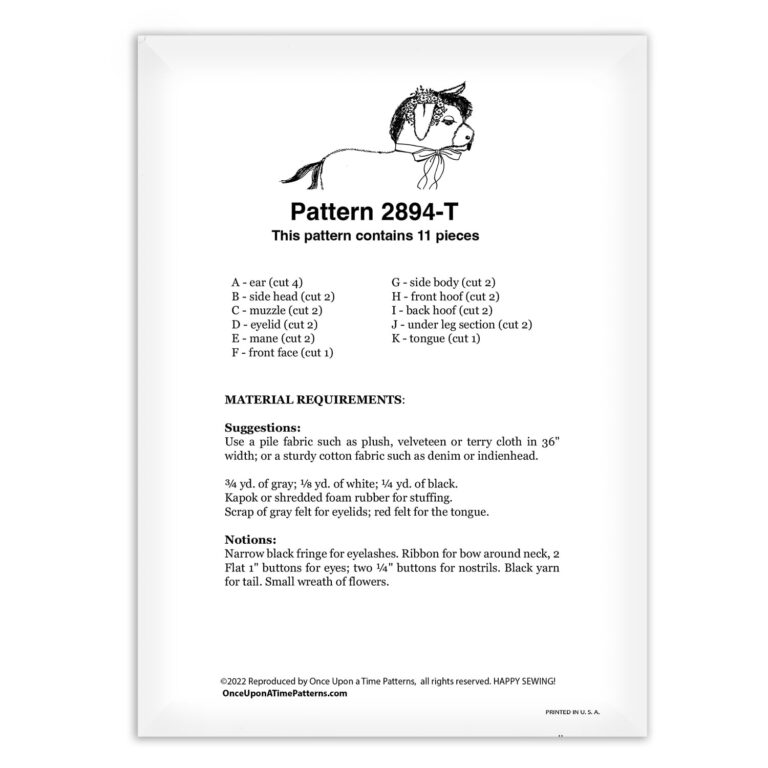 Donkey Horse Stuffed Animal Mail Order 2894-T | Vintage Sewing Patterns ...