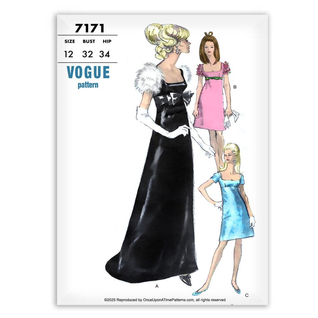 Evening Gown Sewing Pattern – Vogue 7171 - Empire Waist Dress in Two ...