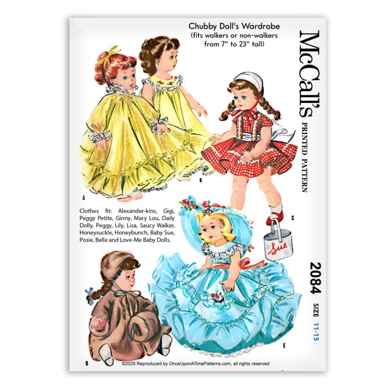 McCalls 2084 Dolls Wardrobe Clothing Sewing Pattern
