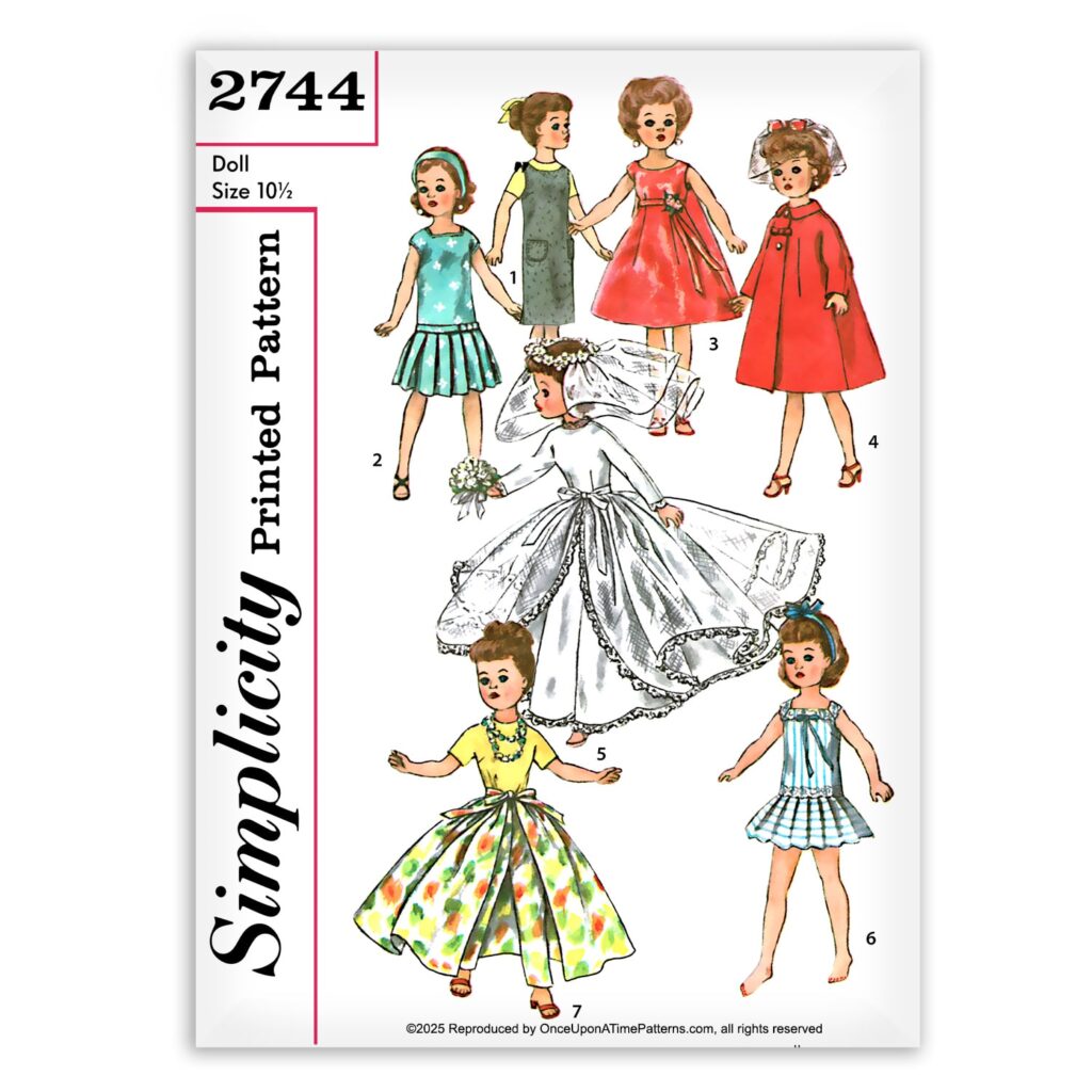 Simplicity 2744 Dolls Clothing Miss Revlon Jill Sewing Pattern